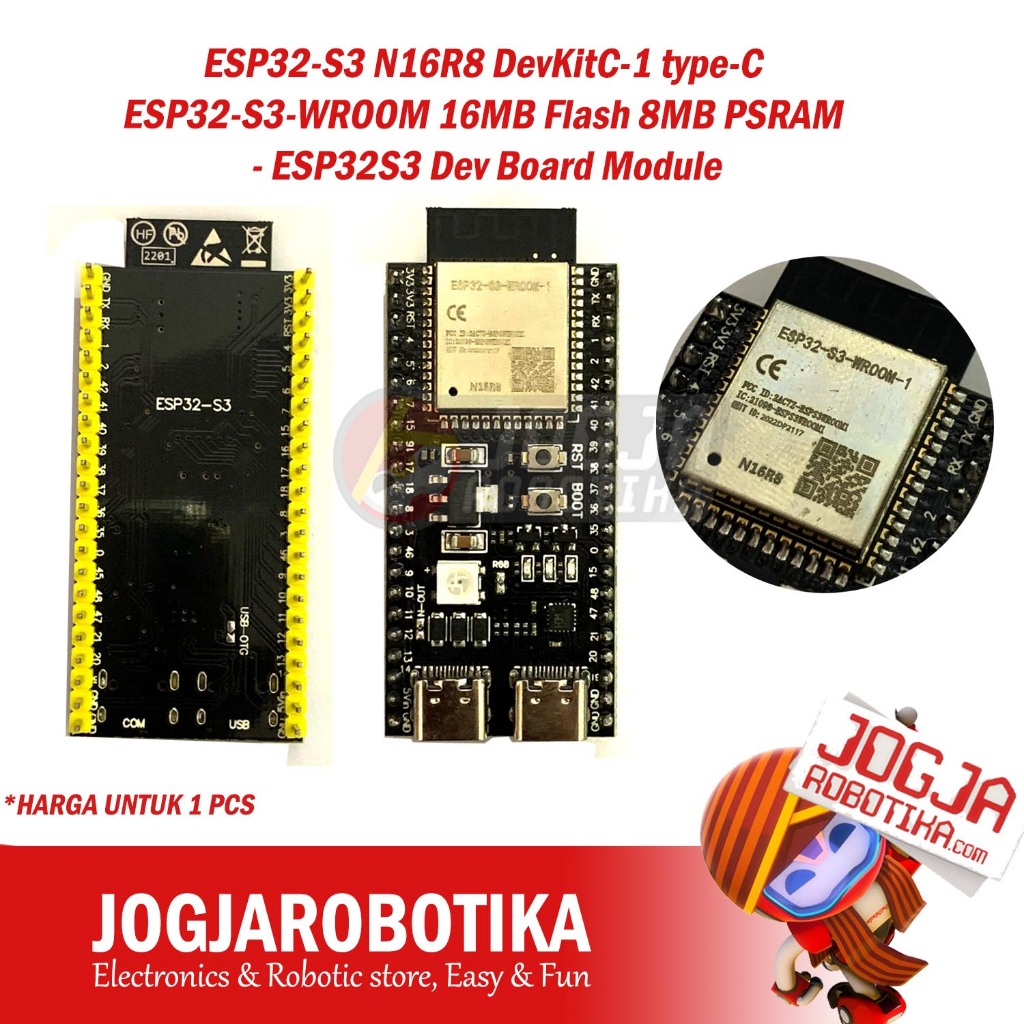 ESP32-S3 N16R8 DevKitC-1 type-C ESP32-S3-WROOM 16MB Flash 8MB PSRAM - ESP32S3 Devkit Dev Board ...