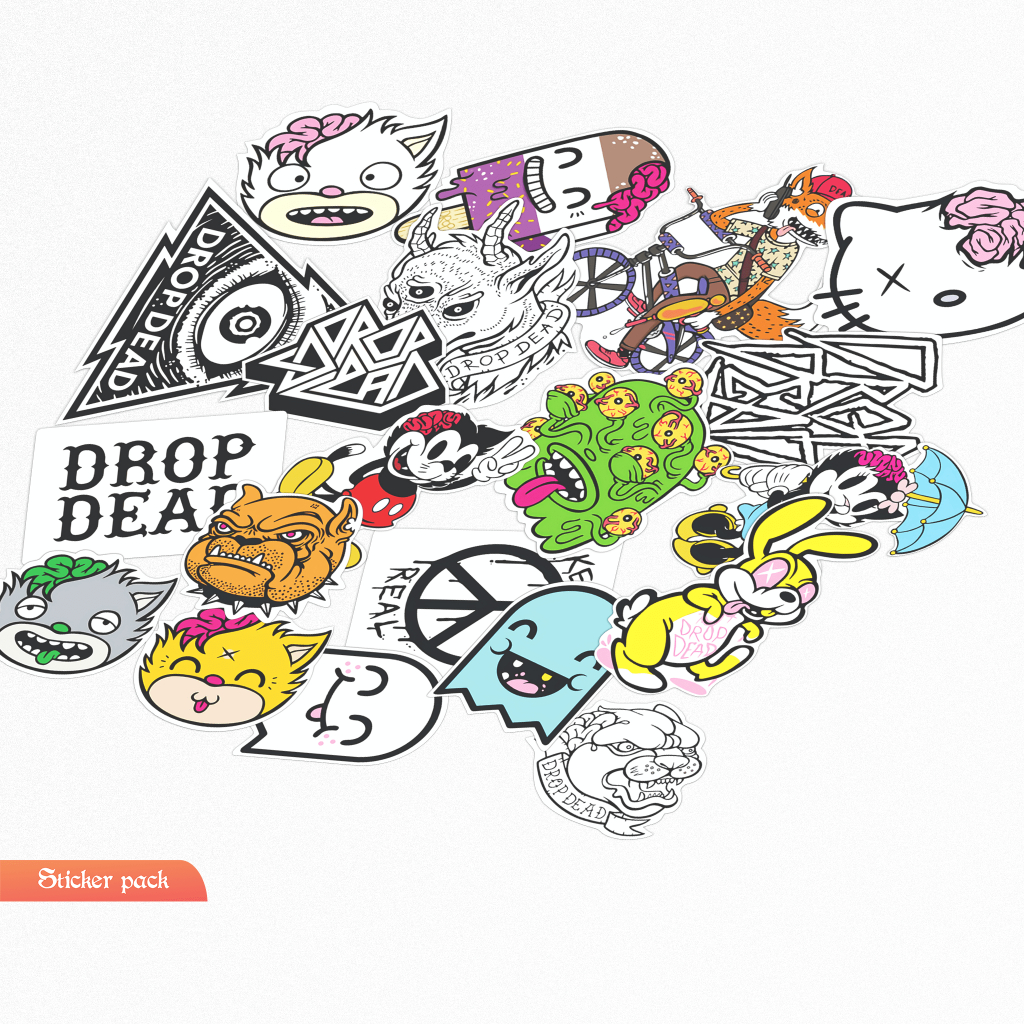 Drop DEAD stickers set of 2 (20 pcs) | Shopee Malaysia