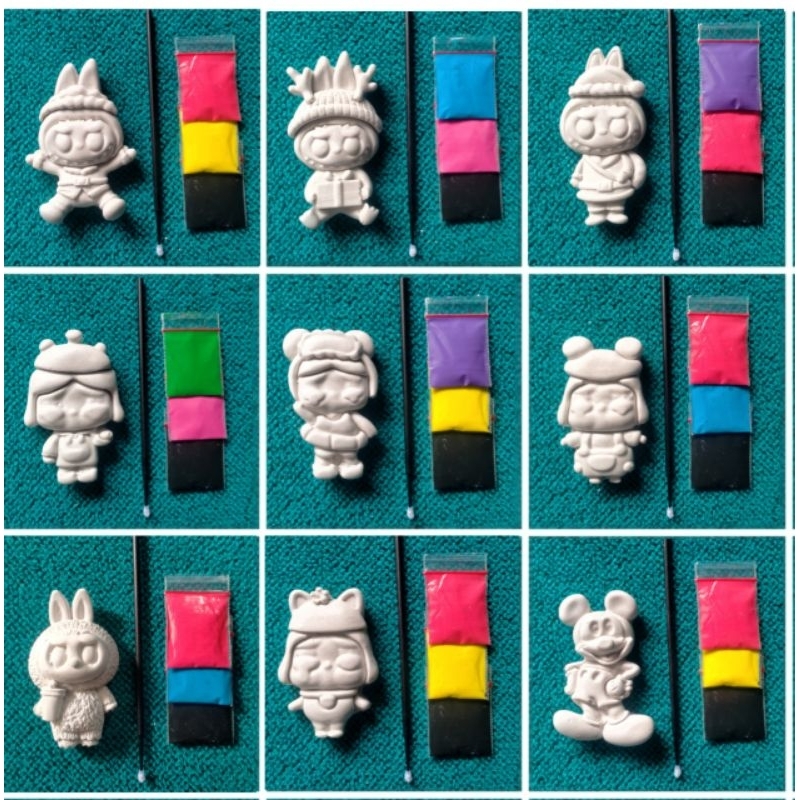 Crybaby, labubu, children's educational toys, coloring gypsum painting ...