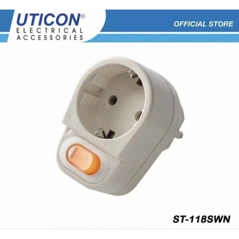 1 Hole Over Plug Socket + Uticon ST-118SWN ST118 SWN Switch | Shopee ...