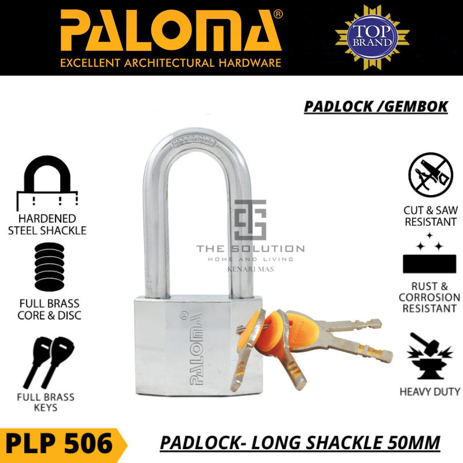 Padlock Long Shackle / Long Neck House Fence Padlock 50MM PALOMA PLP ...