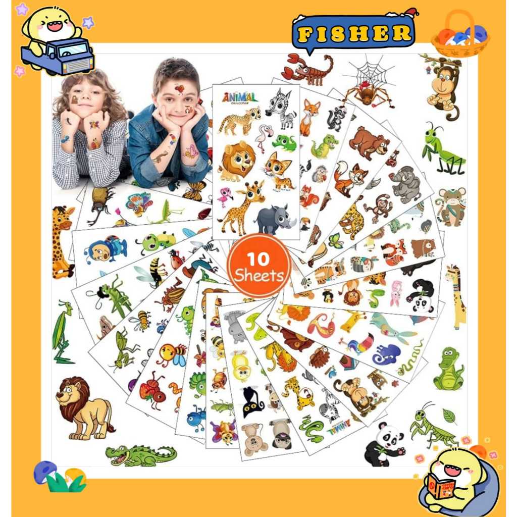 [FISHER] 1 SET CONTAINS 10 pcs tattoo stickers | Temporary tattoo ...