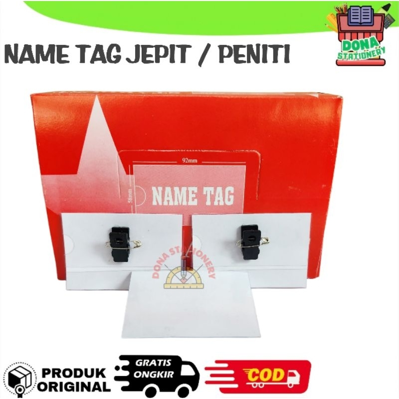 NAME TAG JEPIT NAME TAG PIN 50 PCS ID CARD | Shopee Malaysia