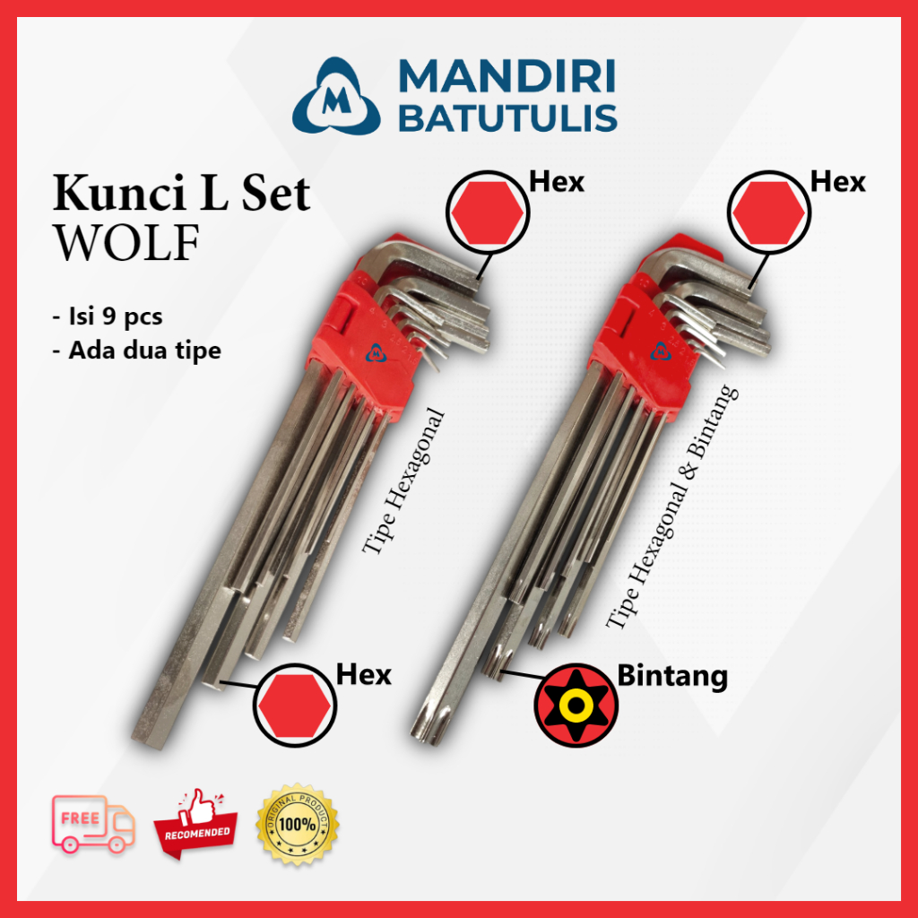 L Key SET / Hexagonal Star L Key / 9 COMPLETE SET STAINLESS | Shopee ...