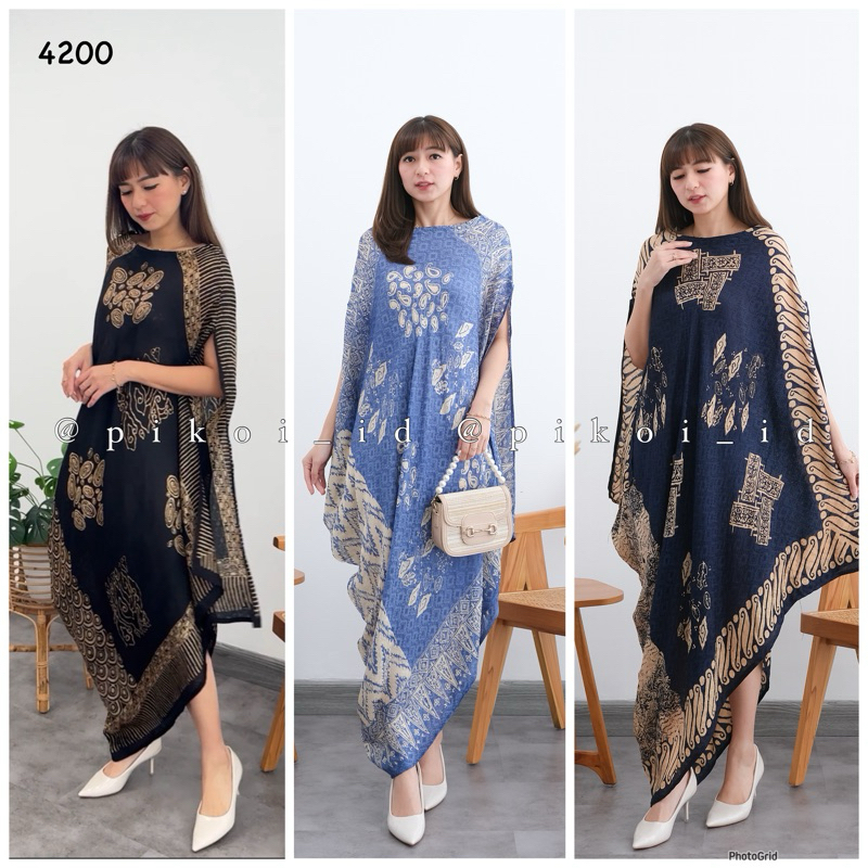 Kaftan Batik Dress Satin Dobby White Blue Ramadhan Eid / Kaftan Wedding ...