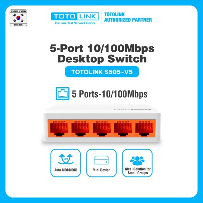 (4PCS) Totolink S505 5-Port 10/100Mbps Desktop Switch (4PCS) | Shopee ...