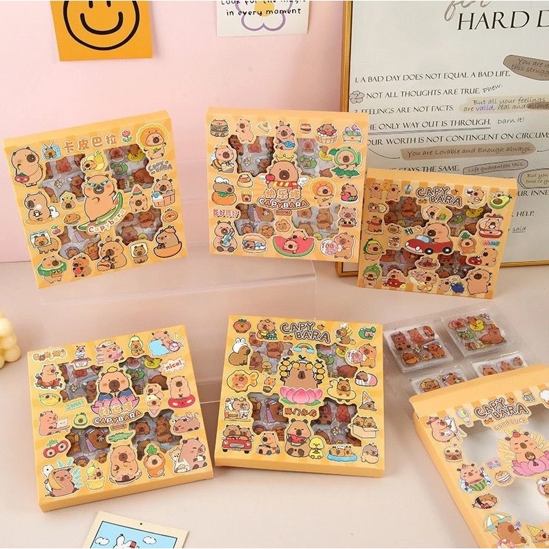 [KOKORO FANCY] Cute 2D Labubu Sanrio Capybara Labubu Character Sticker ...