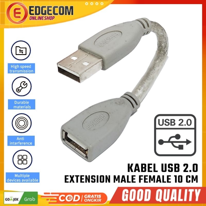 USB 2.0 Extension male to female cable 10cm adapter (kingston) | Shopee ...
