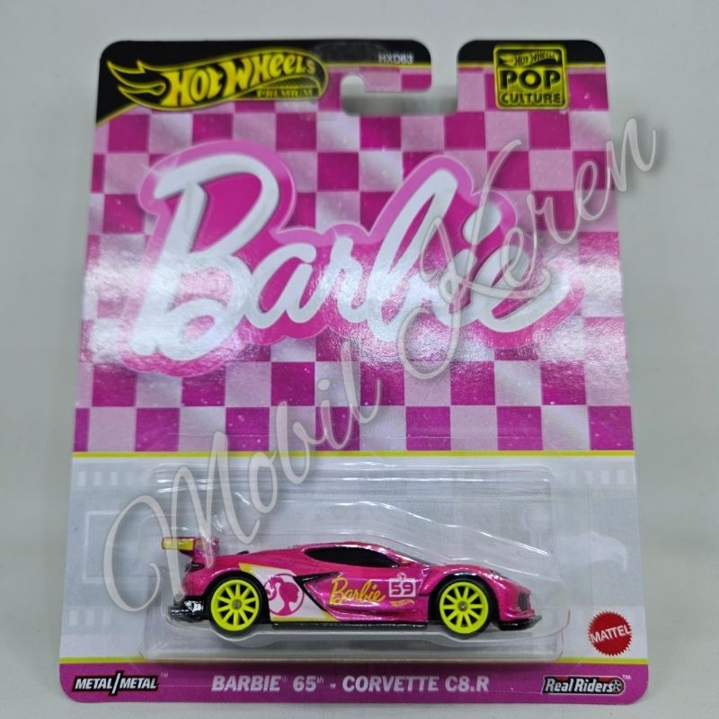 Diecast Hot Wheels Premium Barbie Barbie 65 Corvette C8.R pink rubber ...
