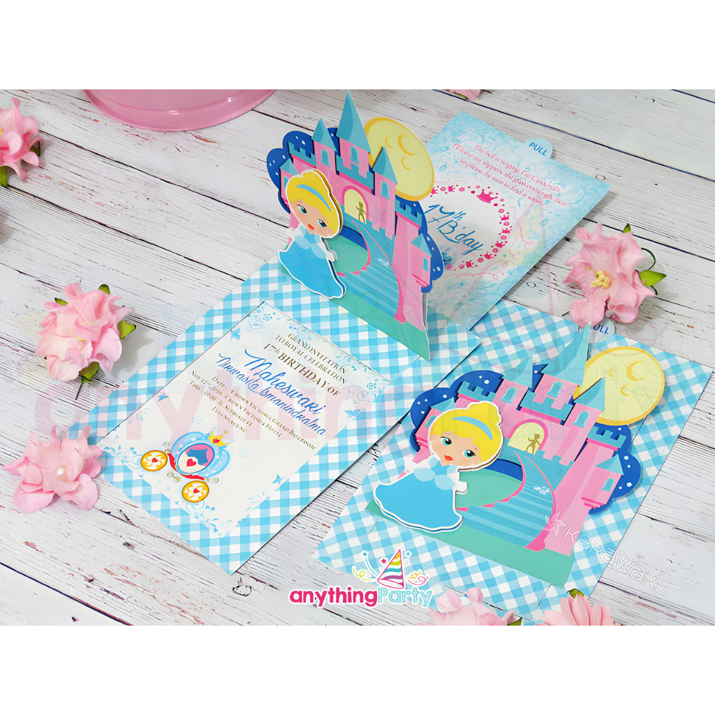 Cinderella Pop Up Birthday Invitation | Unique Cinderella Theme ...