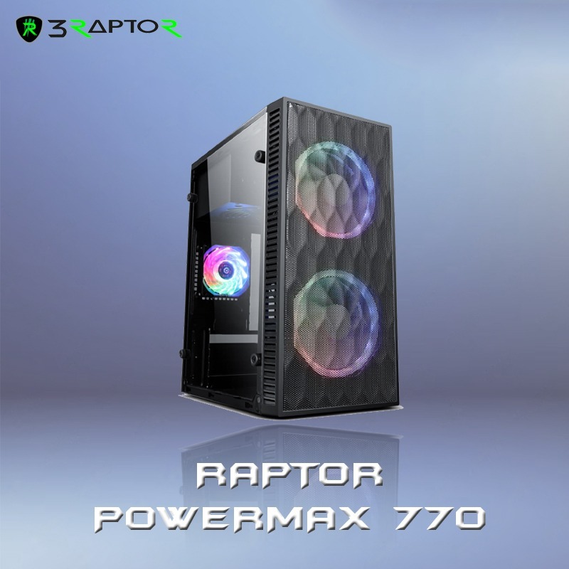 Gaming/pc/office Case RAPTOR POWERMAX 770 - with PSU NERRO-600 & 2 FAN ...