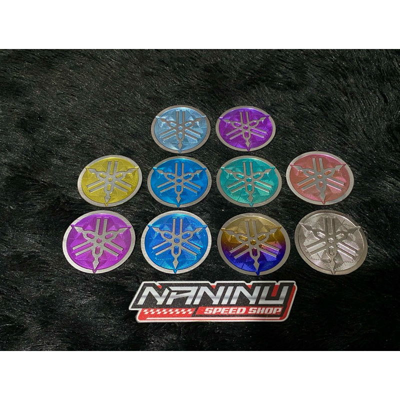 Titanium emblem color yamaha tuning fork logo big size 5cm for xmax ...
