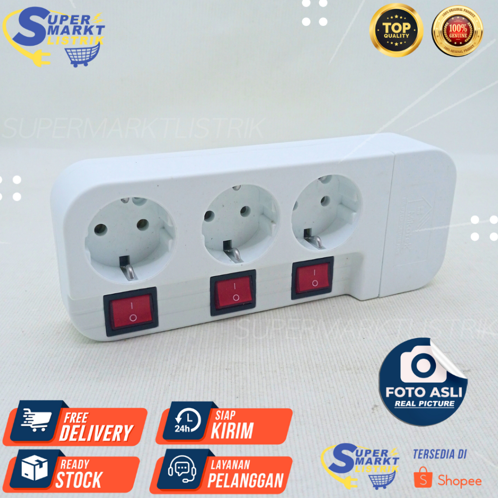 Mikotek socket 3 5 Holes On Off Masing Switch Mikotek SNI Ground Plug ...