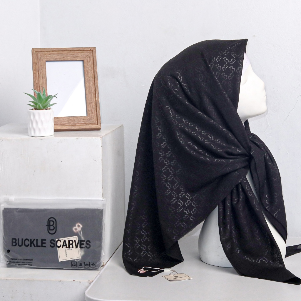 EMBOSED BUCKLE RECTANGULAR HIJAB MONOGRAM/EMBOSED RECTANGULAR HIJAB ...