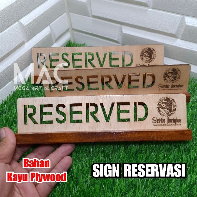 Wooden Reservation Sign / Standing Signage Reserved Cafe Resto Marker ...