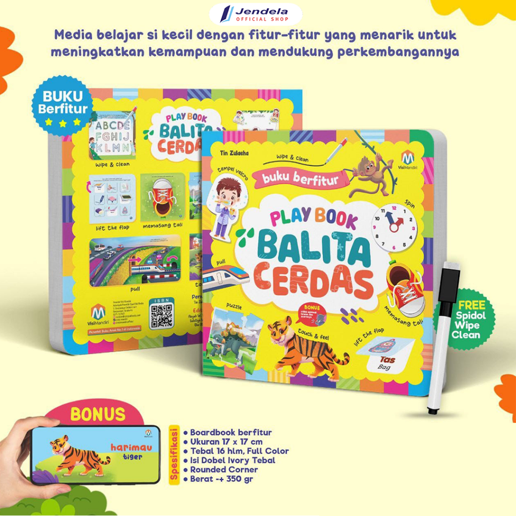 Children's Books Smart Toddler Playbook with Stimulation Features Motor ...
