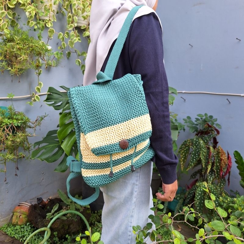 Kinari Knitted Backpack | Shopee Malaysia