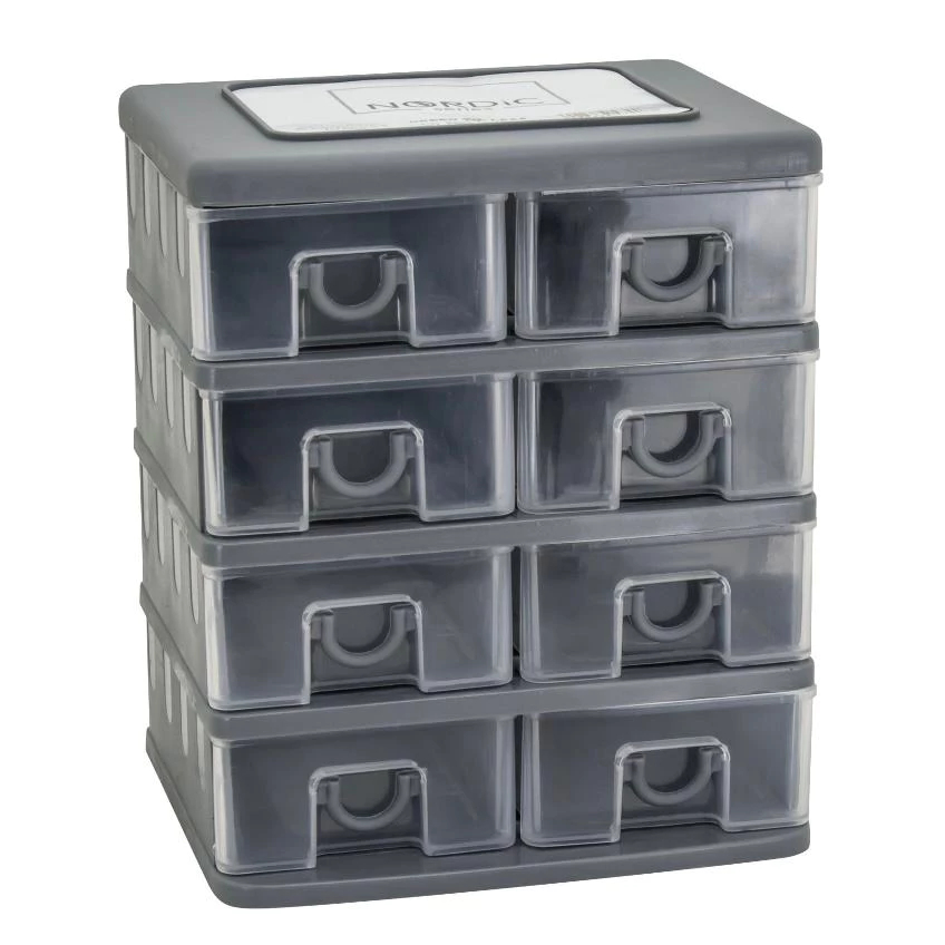 8-Tier Mini Drawer 7906 SS 4 Plastic Storage Box Medicine Rack Multi ...