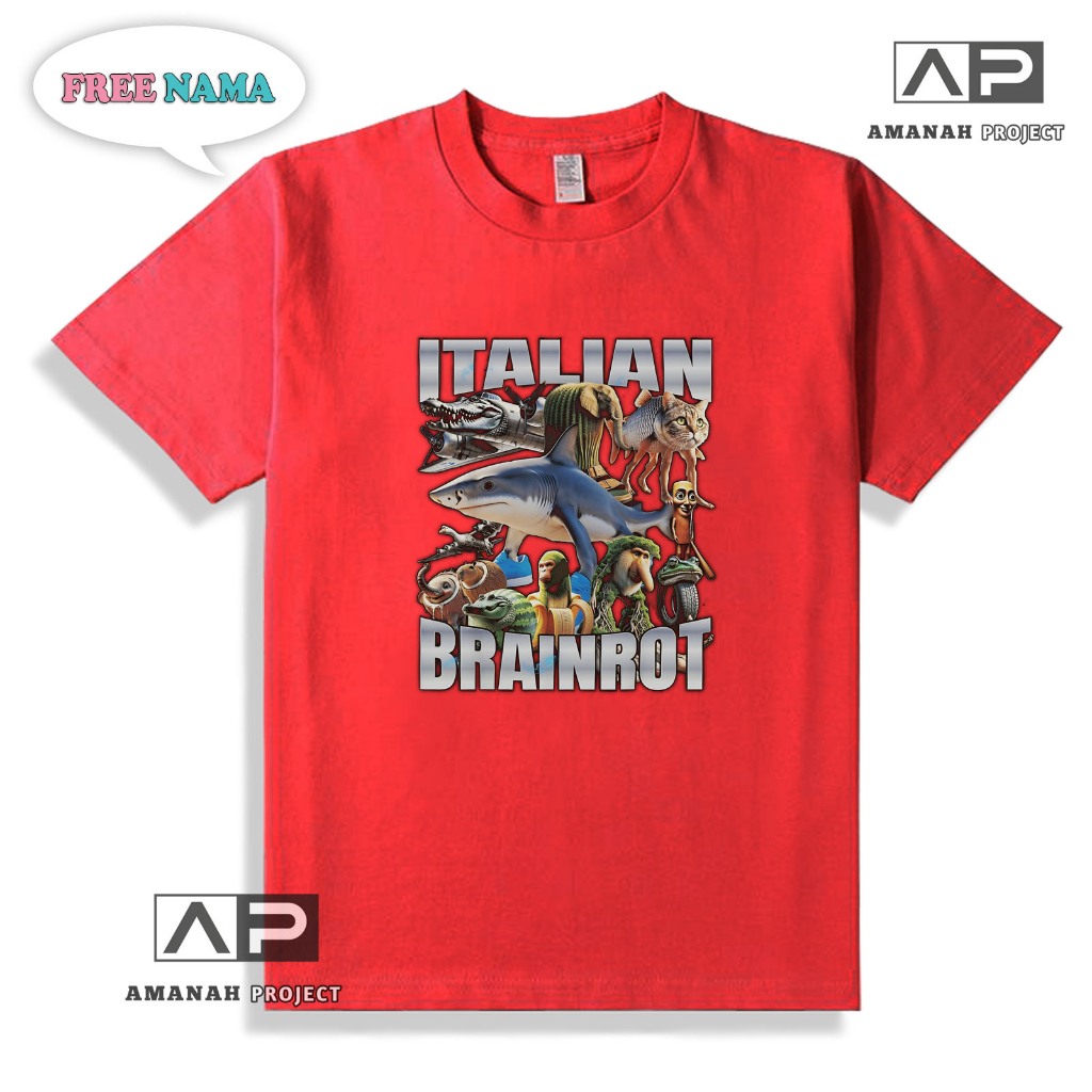 Boys' T-shirt Animated Italian Brainrot Tung Sahur Free Name - AMANAH ...