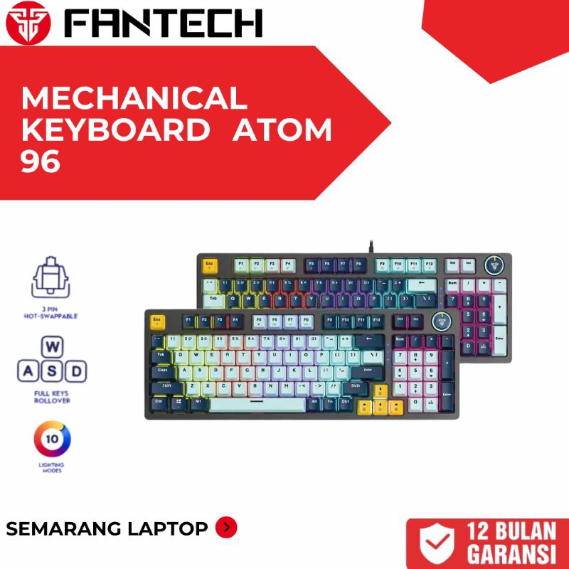 Fantech Atom96 Mk890 Rgb Mechanical Gaming Keyboard Full Size Sky Blue ...