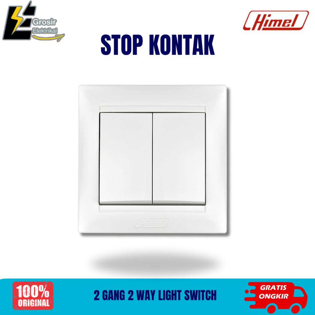 Himel Socket Switch 2 Gang 2 Way Light Switch White | Shopee Malaysia