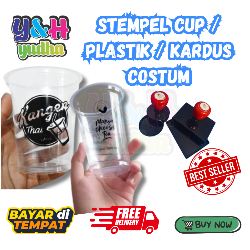 Custom Cup Stamp Cup Stamp / Plastic / Cardboard Anti-Fade Yudha ...
