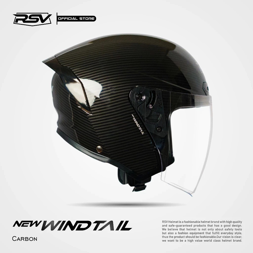 NEW RSV HELMET WINDTAIL CARBON GLOSSY SINGLE VISOR | Shopee Malaysia