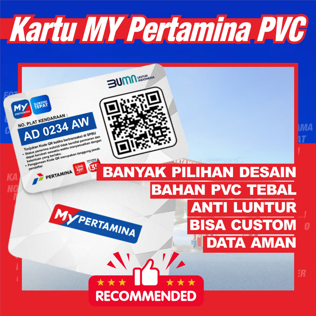 MY PERTAMINA CARD / PVC CARD / Barcode CARD / CUSTOM DESIGN ...