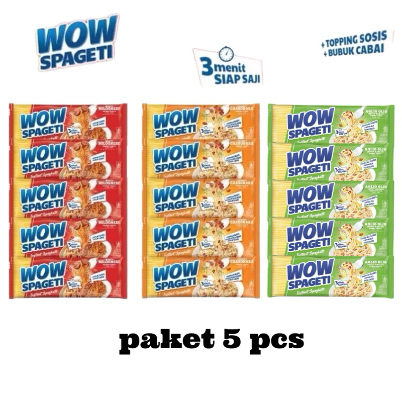 Instant Spaghetti WOW Pasta | Package of 5 Pcs | Available All Variants ...