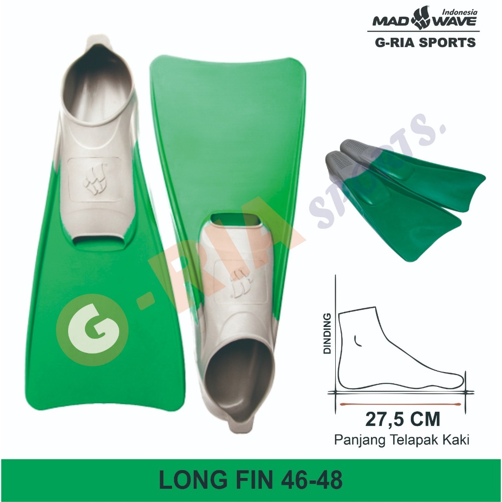 Mad Wave Long Fin Standard Beginner Size 46-48 (Long Fin model ...