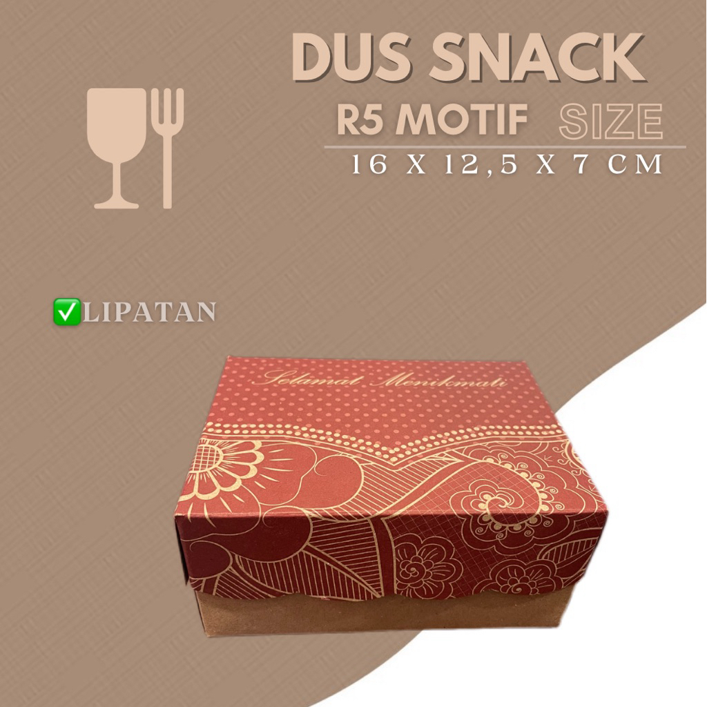 MERAH Snack Box 14 x 10,5 x 6,5 Super Thick Red Batik Motif OBRALL ...