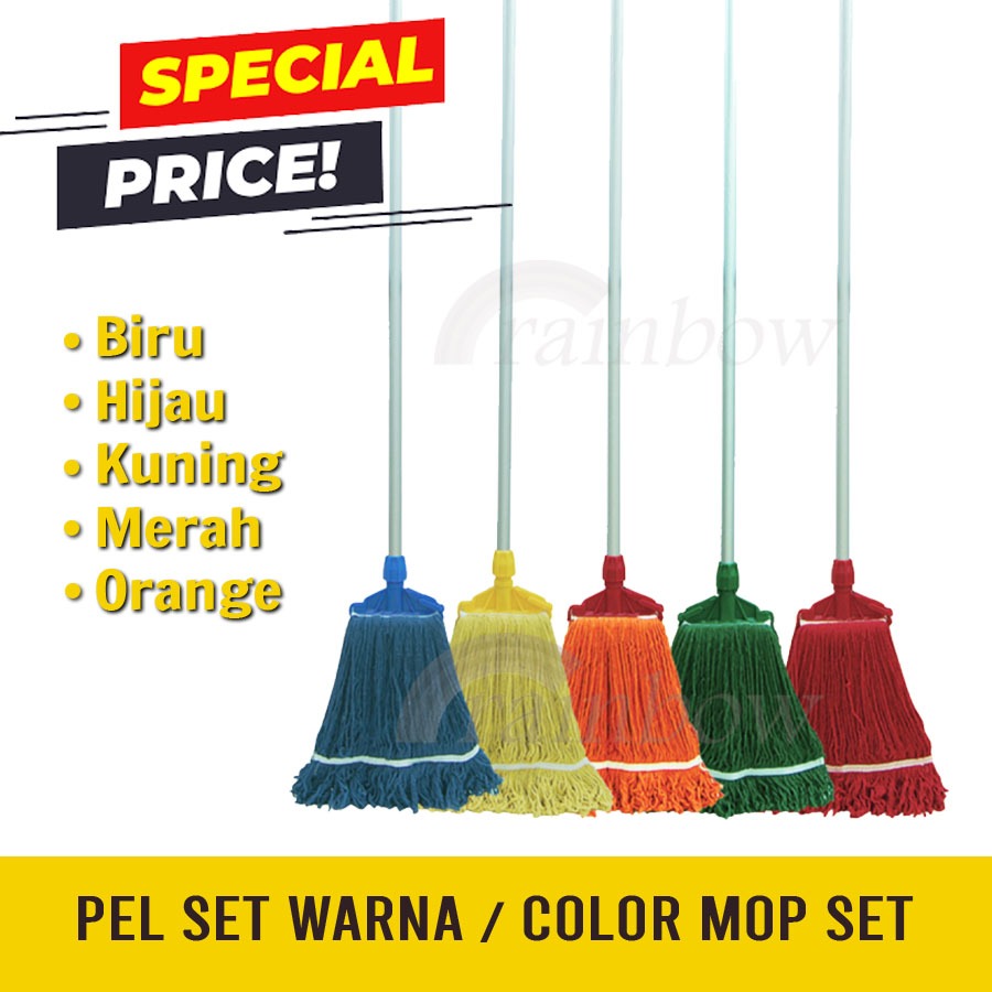 MERAH HIJAU Heavy Duty Mop Set Red Yellow Green Blue Orange / Strong 3R ...