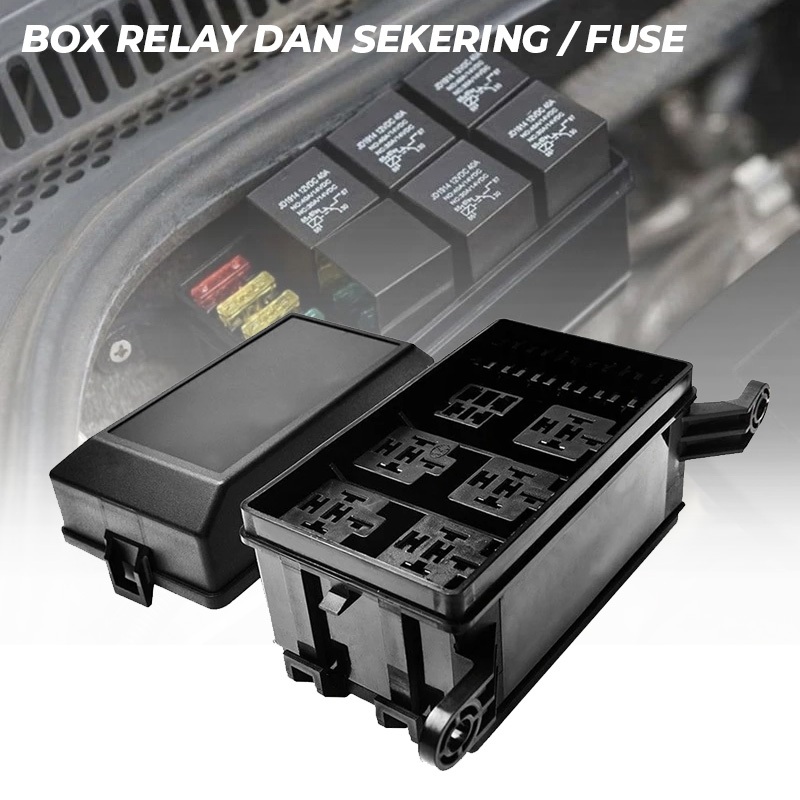Fuse Box Fuse Relay Holder Box 12 Slots 6-Relay 6-Fuse Fuse Holder Box ...