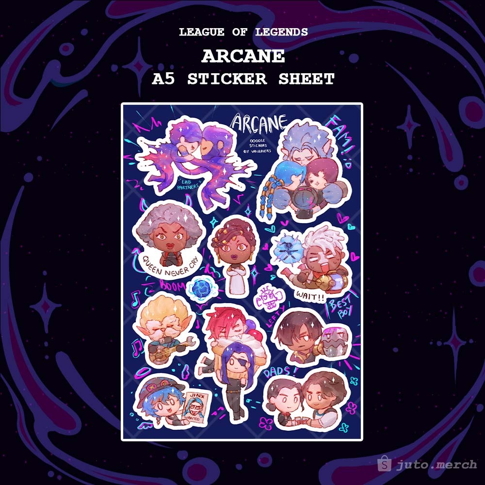 ARCANE A5 STICKER SHEET (LEAGUE OF LEGENDS FAN MERCH) | Shopee Malaysia