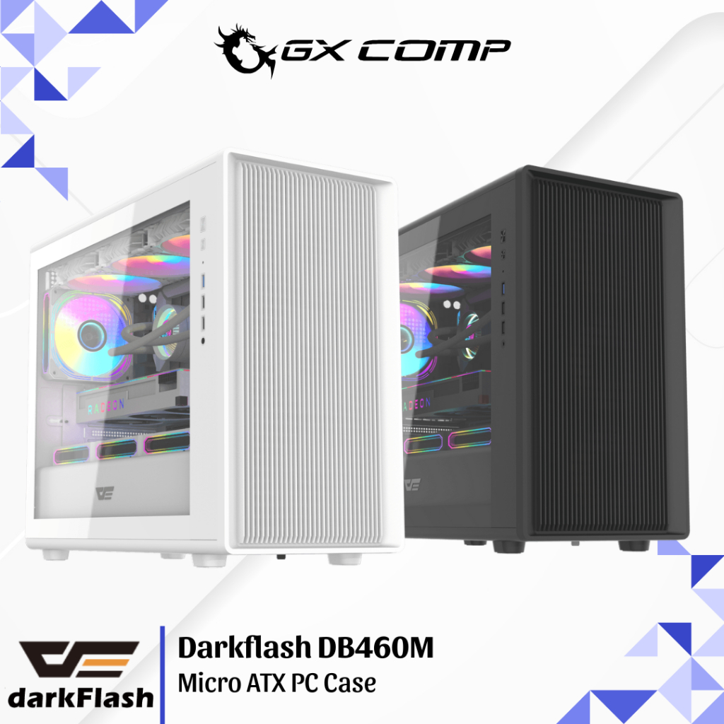 Darkflash DB460M Black & White Micro ATX CPU Gaming PC Case | M-ATX ...