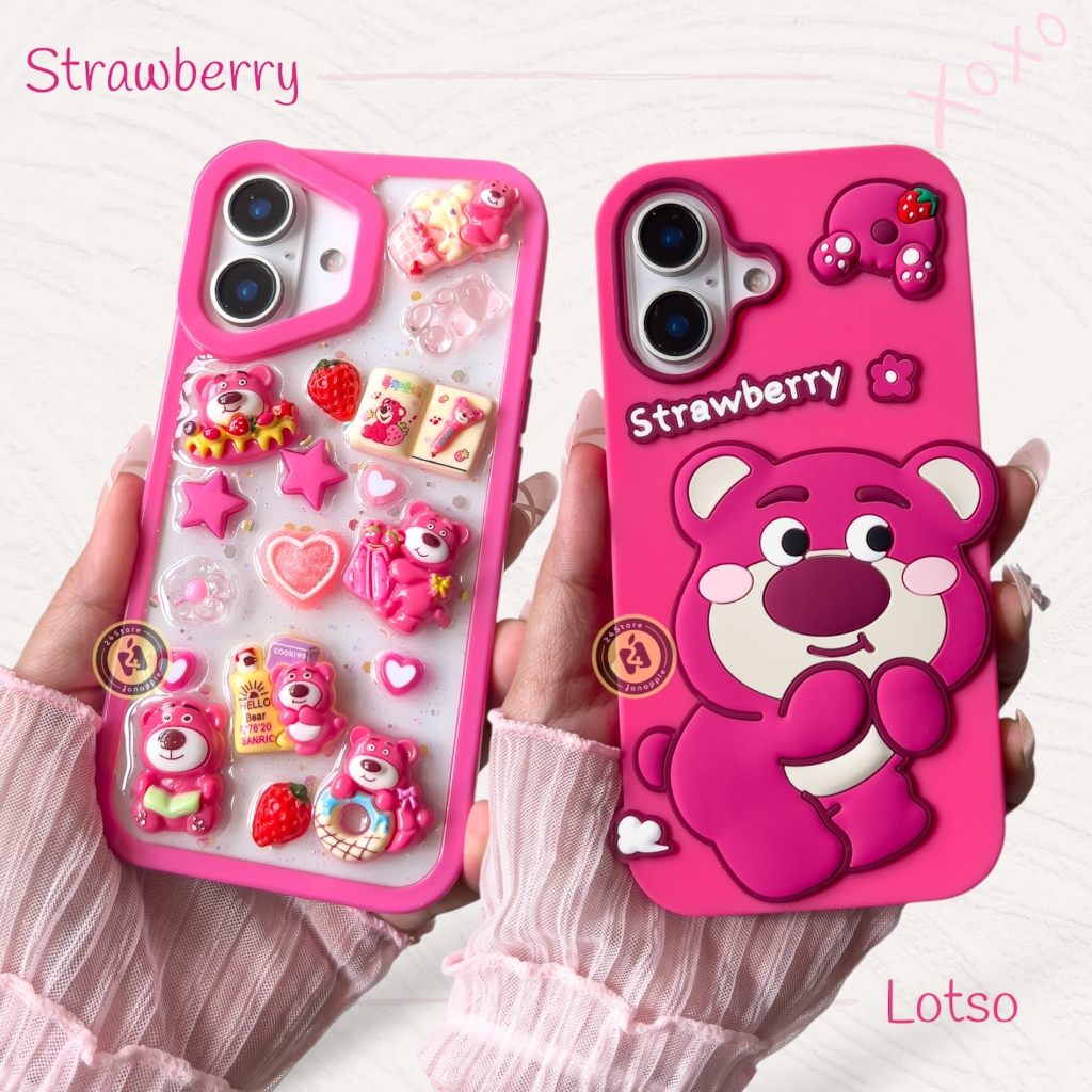 3d STRAWBERRY LOTSO CASE IPHONE 11 12 13 14 15 16 PLUS PRO MAX | Shopee ...