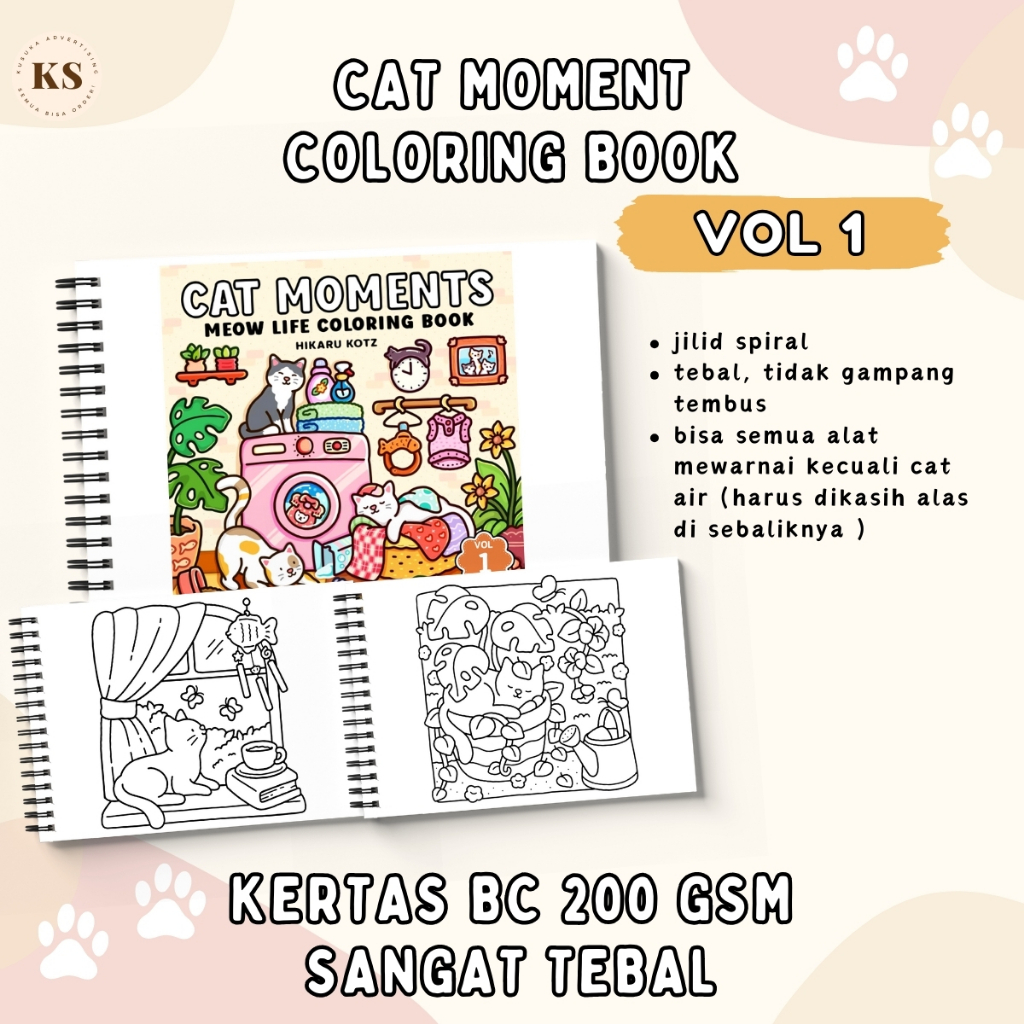Cat MOMENTS VOL 1 Coloring Book Aesthetic For Kids And Adults Coloring ...