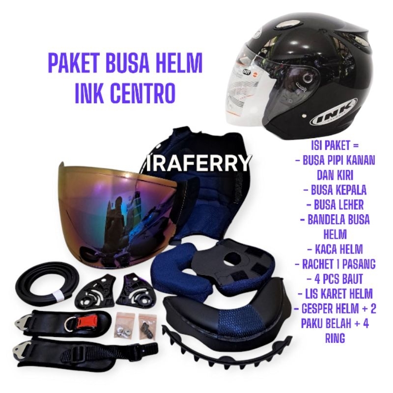 Ink Centro Jet Helmet Foam and Glass Package with Smooth Velcro ...