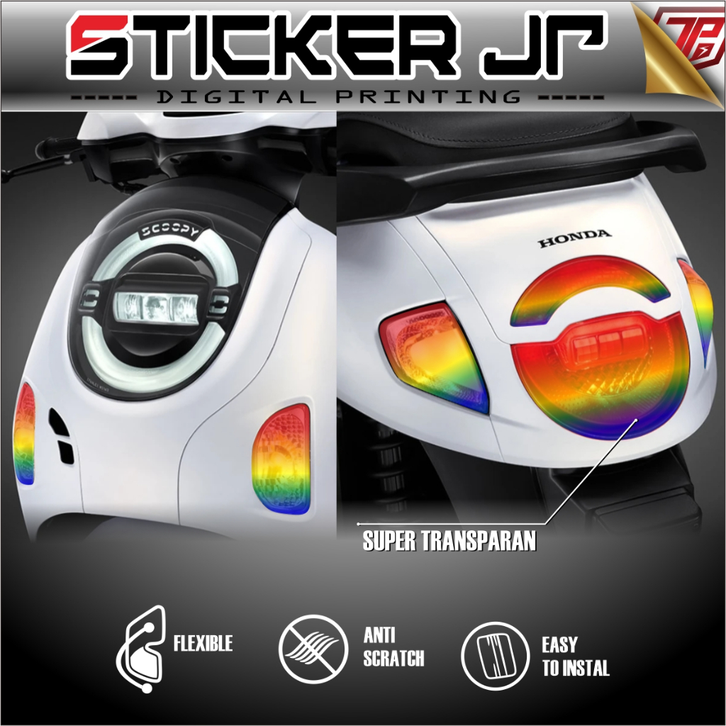 Transparent Turn Signal and Stop Lamp Stickers for Scoopy 2025 - New ...