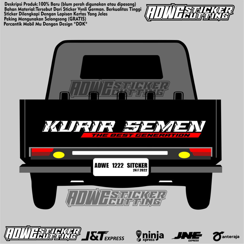 Pickup L300 TRUCK REAR DOOR WRITING STICKER CUTTING CUSTOM NAME ...