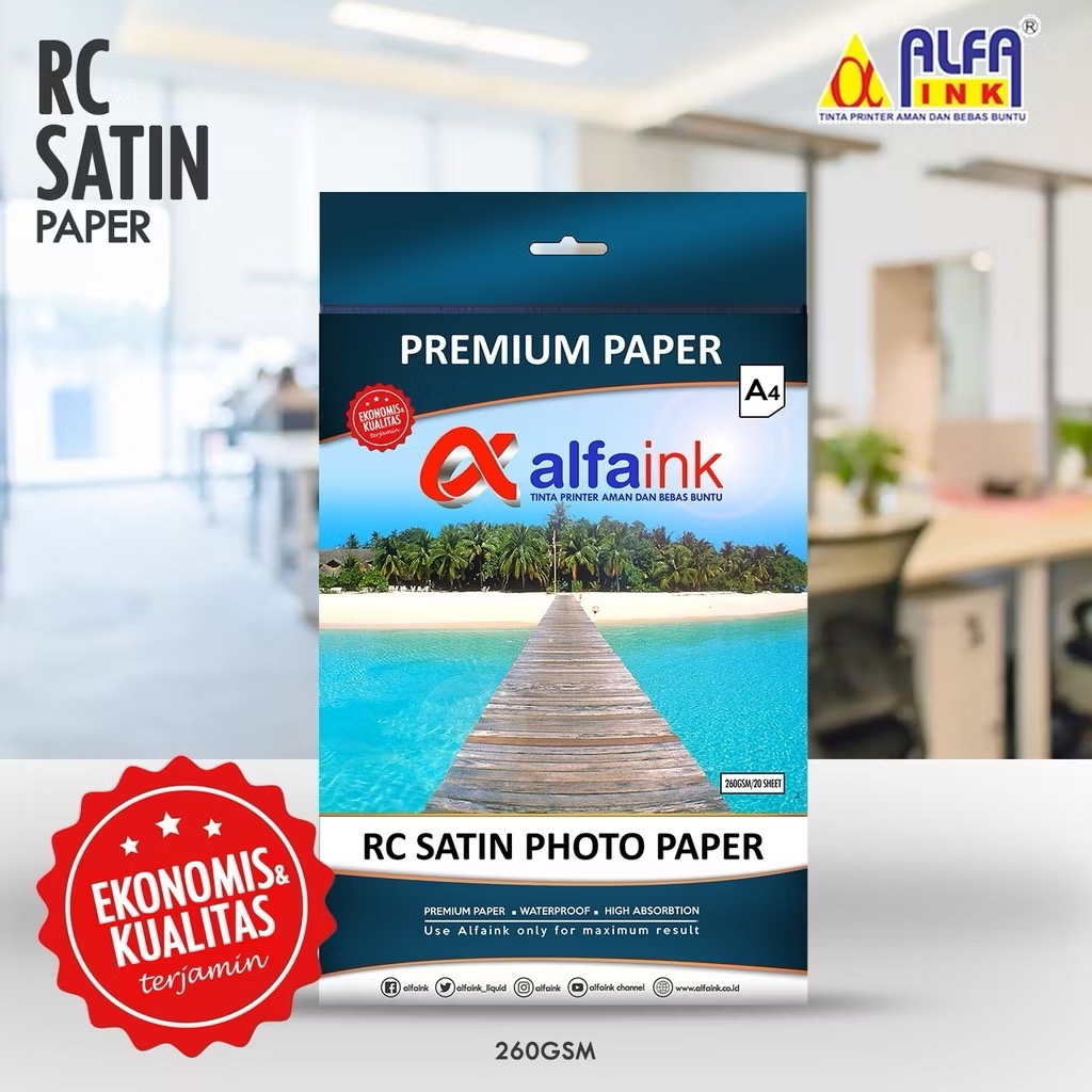 Alfaink RC Satin Photo Paper A4 260gsm, Photo Paper | Shopee Malaysia