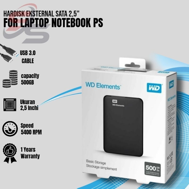 External Hard Disk 500GB WD Elements USB 3.0 External HDD | Shopee Malaysia