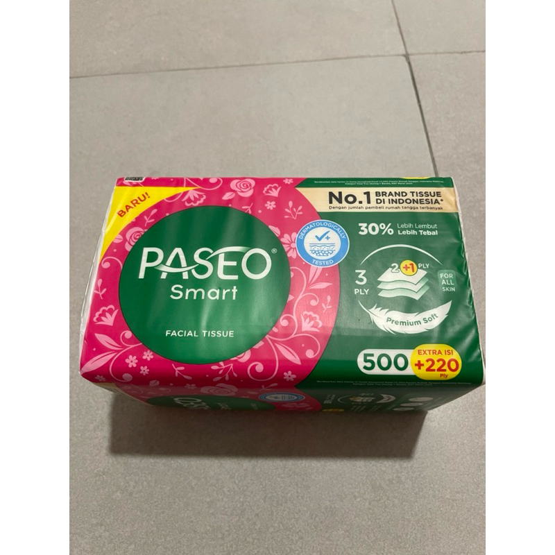 Paseo Smart Facial Tissue 3ply contains 500 + 220 ply | Shopee Malaysia