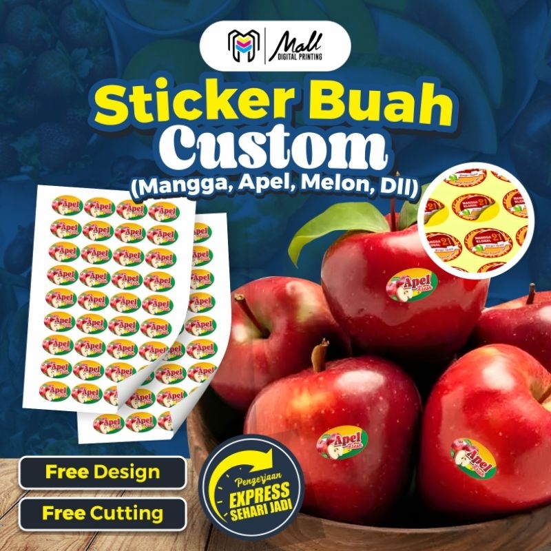 Fruit STICKER CUSTOM FRUIT LABEL STICKER FREE DESIGN FREE CUTTING ...