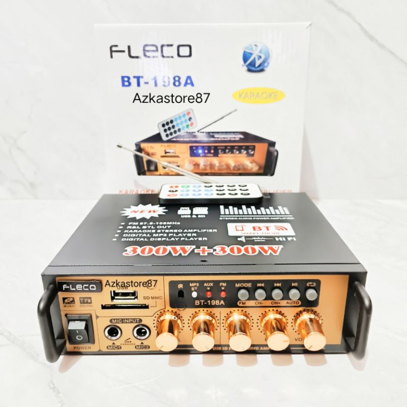 Fleco amplifier 198A 600watt bluetooth amplifier super bass karaoke ...