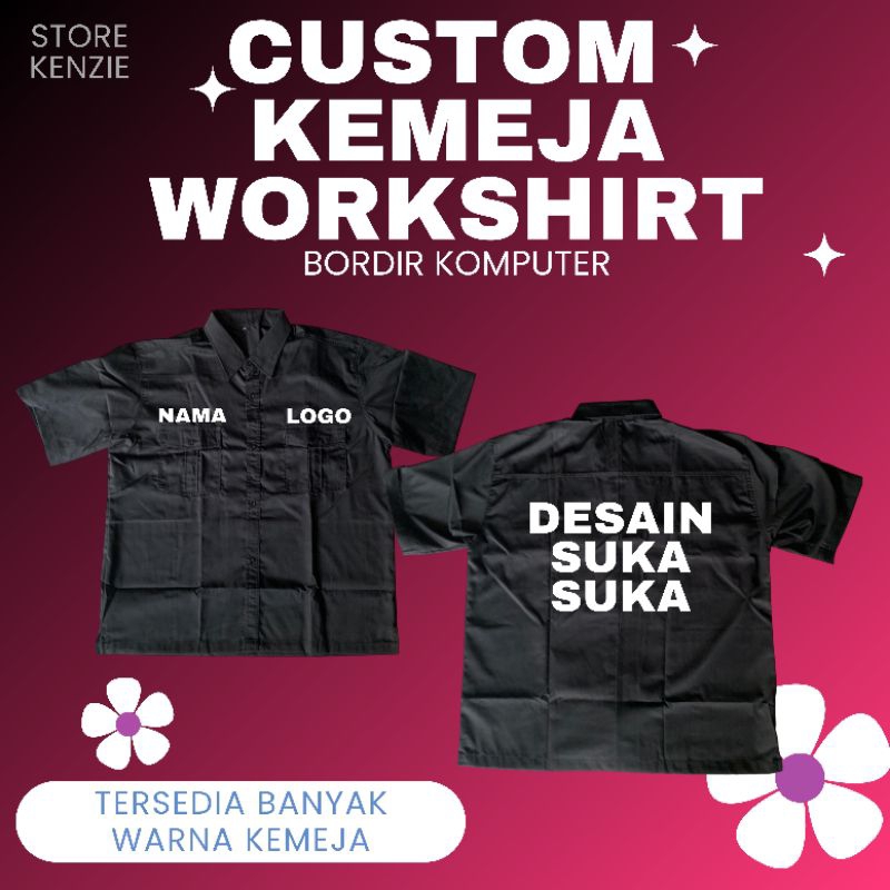 KEMEJA Custom embroidered shirts/workshirts with designs like premium ...