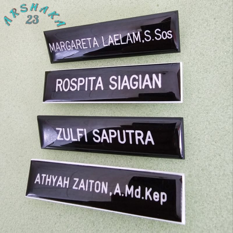 Resin Coating Engraved Chest Nameplate + Premium Magnet Brass Korpri ...