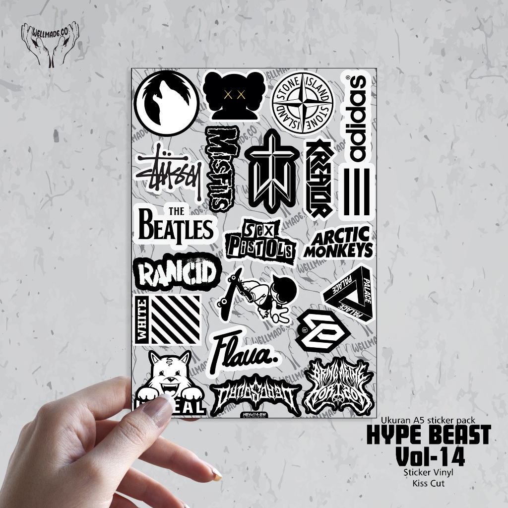Sticker Pack HYPE BEAST Tumblr Laptop Helmet VOL14 BLACK AND WHITE ...