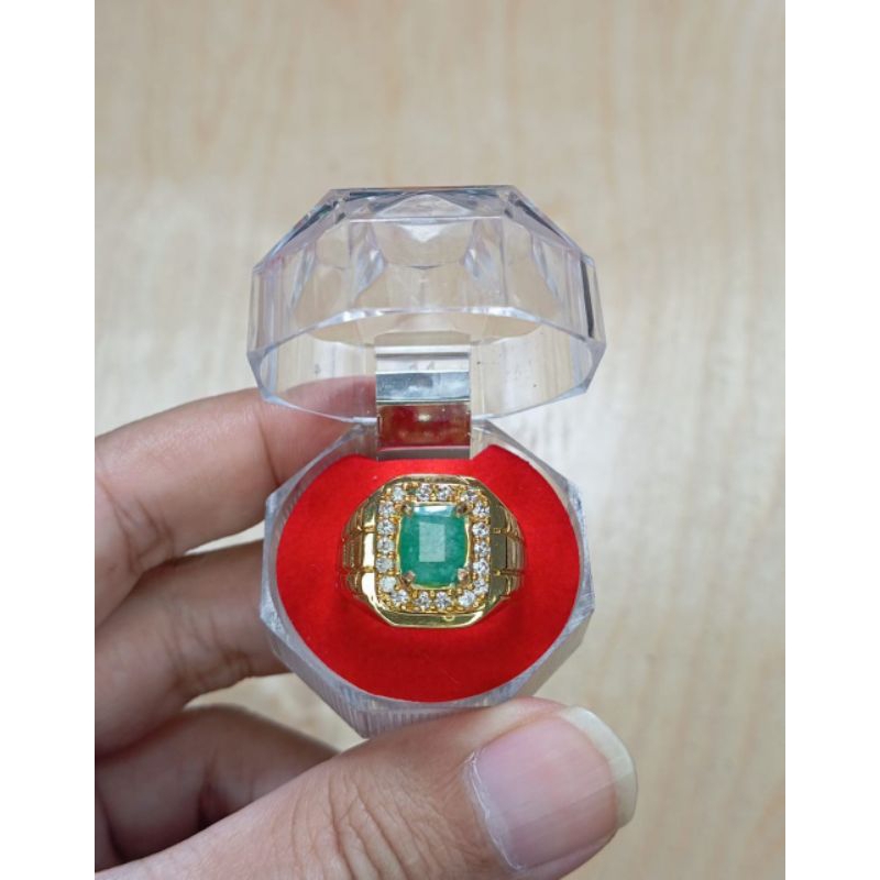 GENUINE NATURAL "AMRUD GEMS" BERYL EMERALD STONE READY TO USE COMPLETE ...