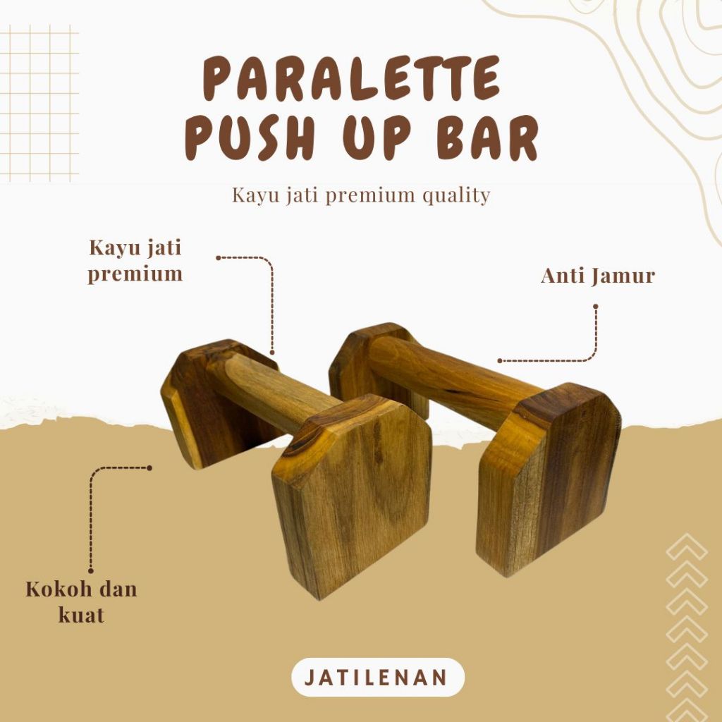 KAYU Javalenan - Parallel Push Up Bar Teak Wood – Calisthenics, Gym ...